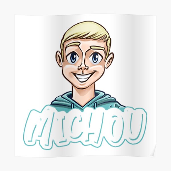 Poster « MICHOU Youtubeur logo anime », par qwarlowrius1 | Redbubble