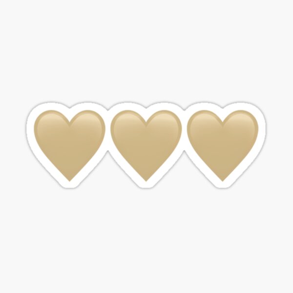 "Tan Neutral Heart Emoji | HappyFaceCo" Sticker for Sale by HappyFaceCo ...