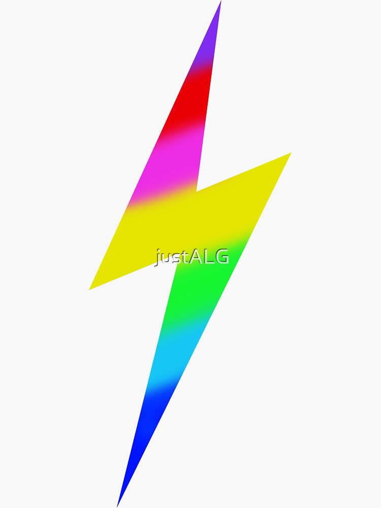 "Lightning Bolt Rainbow" Sticker by justALG | Redbubble