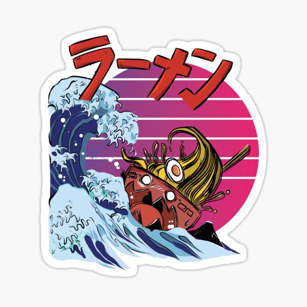 "Ramen Noodle Attack The great wave" Sticker for Sale by TRIBExSPACE ...