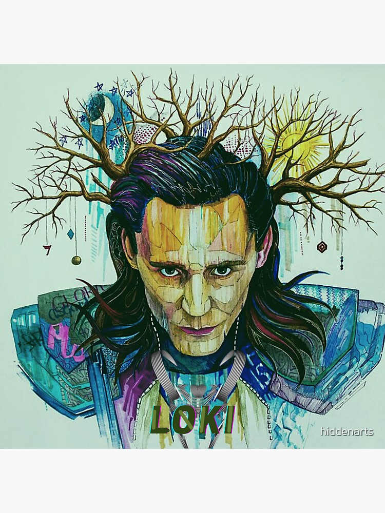 "loki design" Sticker for Sale by hiddenarts | Redbubble