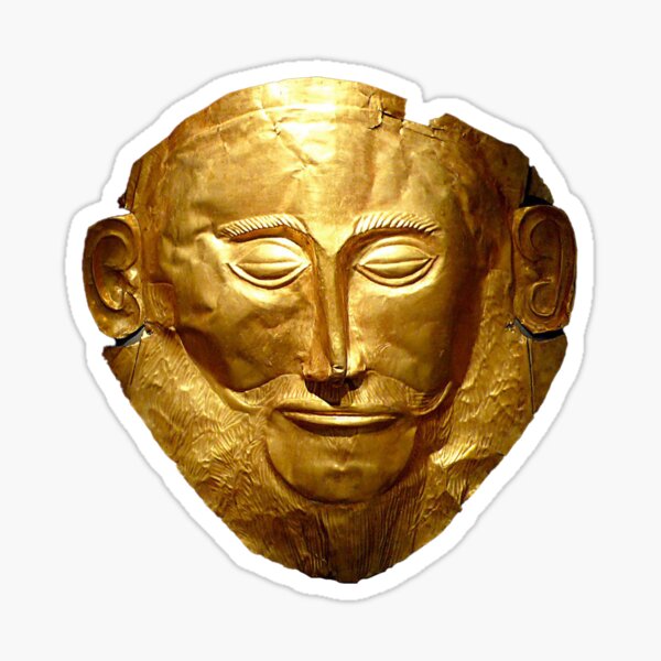 "Ancient Greek Mask of King Agamemnon" Sticker for Sale by ...