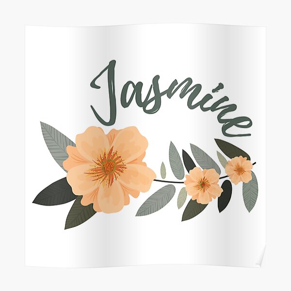 "Jasmine Name With Pretty Flowers " Poster for Sale by PrettyArtwork ...