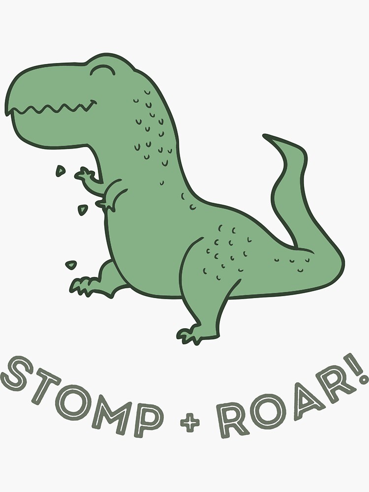 "T Rex Stomp and Roar" Sticker for Sale by RubyMays | Redbubble