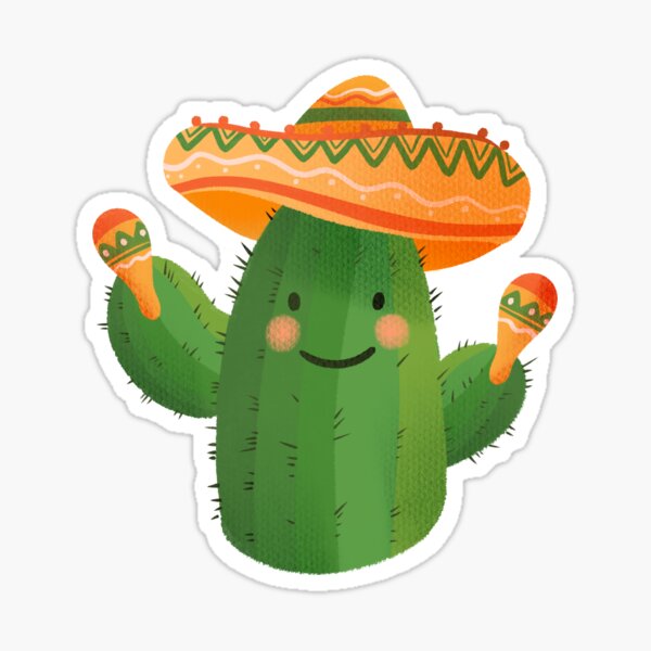"mexican cactus mariachi cute succulents plant" Sticker for Sale by ...