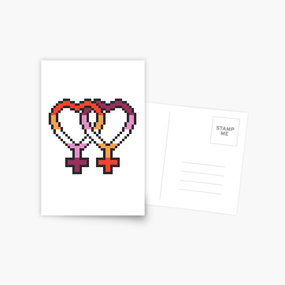 "LESBIAN FLAG THEMED Pixel Art" Postcard by omarshdesigns | Redbubble