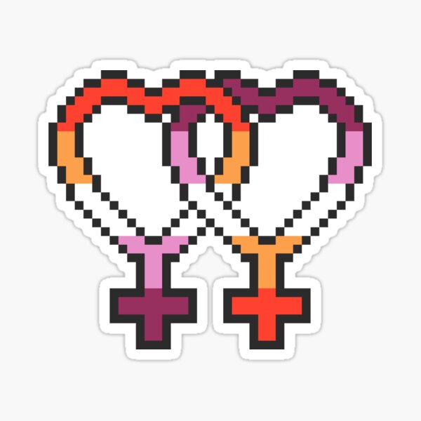"LESBIAN FLAG THEMED Pixel Art" Sticker for Sale by omarshdesigns ...