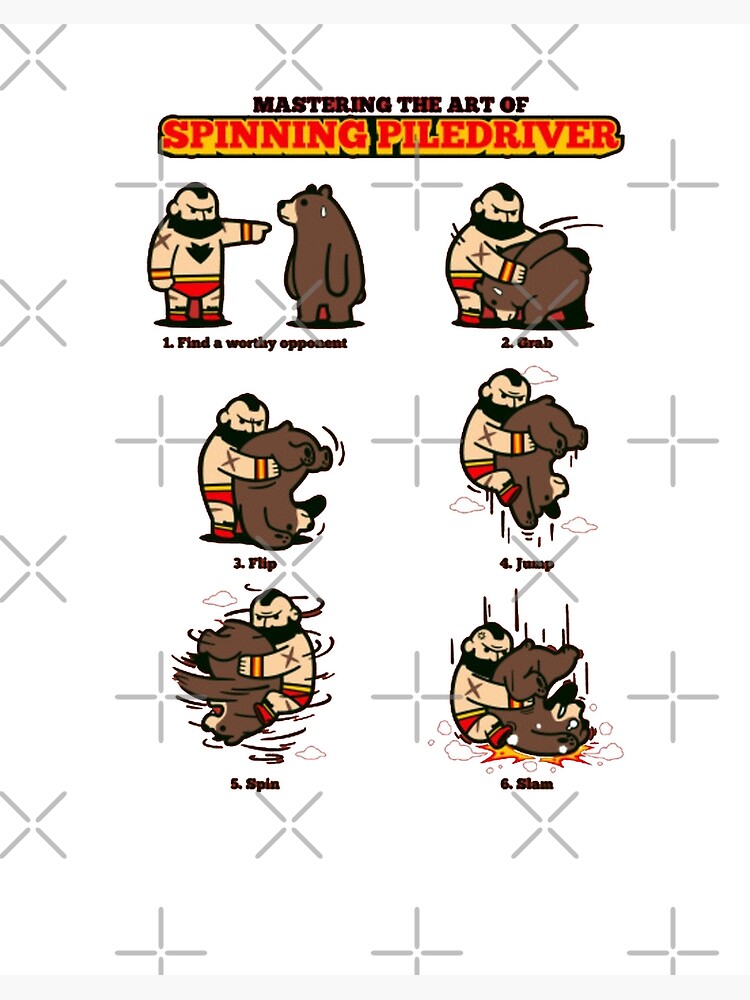 "Piledriver Tutorial Zangief Street Fighter" Art Board Print for Sale ...