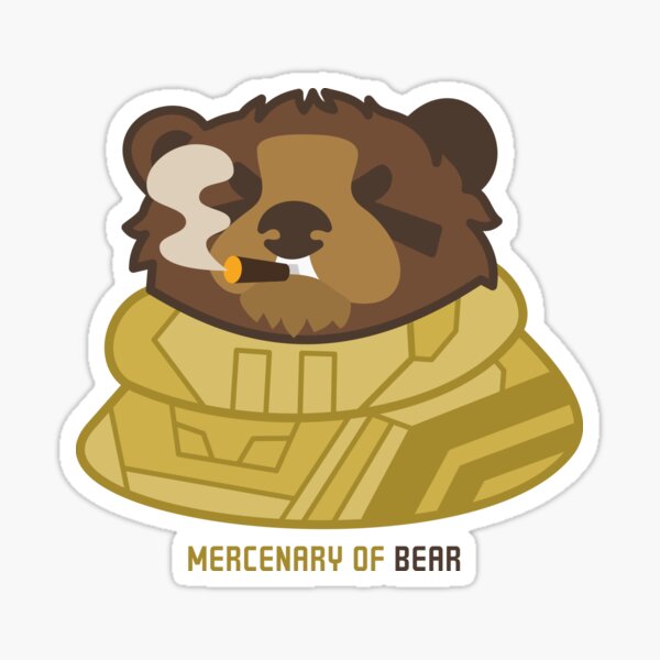 "Mercenary of Bear" Sticker by JOHNITEES | Redbubble