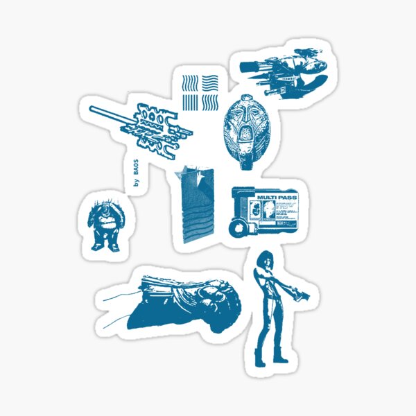 "Fifth Element Blueprint" Sticker for Sale by liquidsighs-png | Redbubble