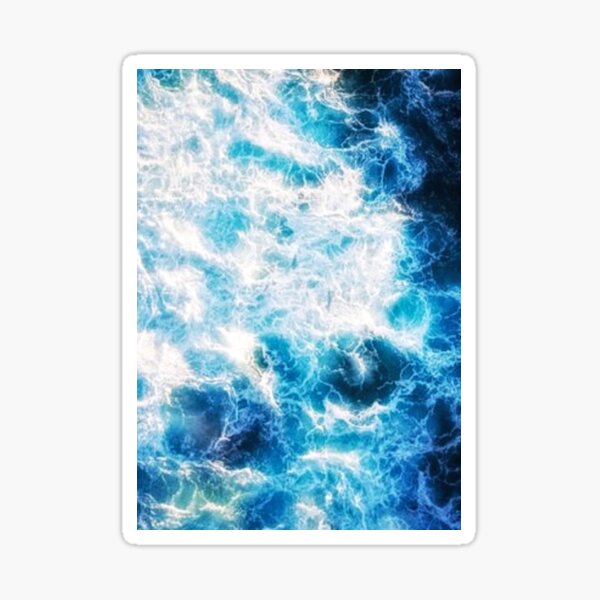 "Blue ocean water waves " Sticker for Sale by Rikuartwork | Redbubble