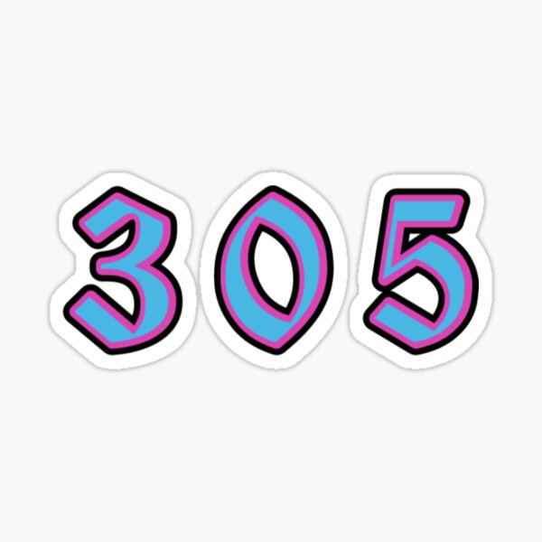 "305 - Miami Heat" Sticker for Sale by boribana | Redbubble