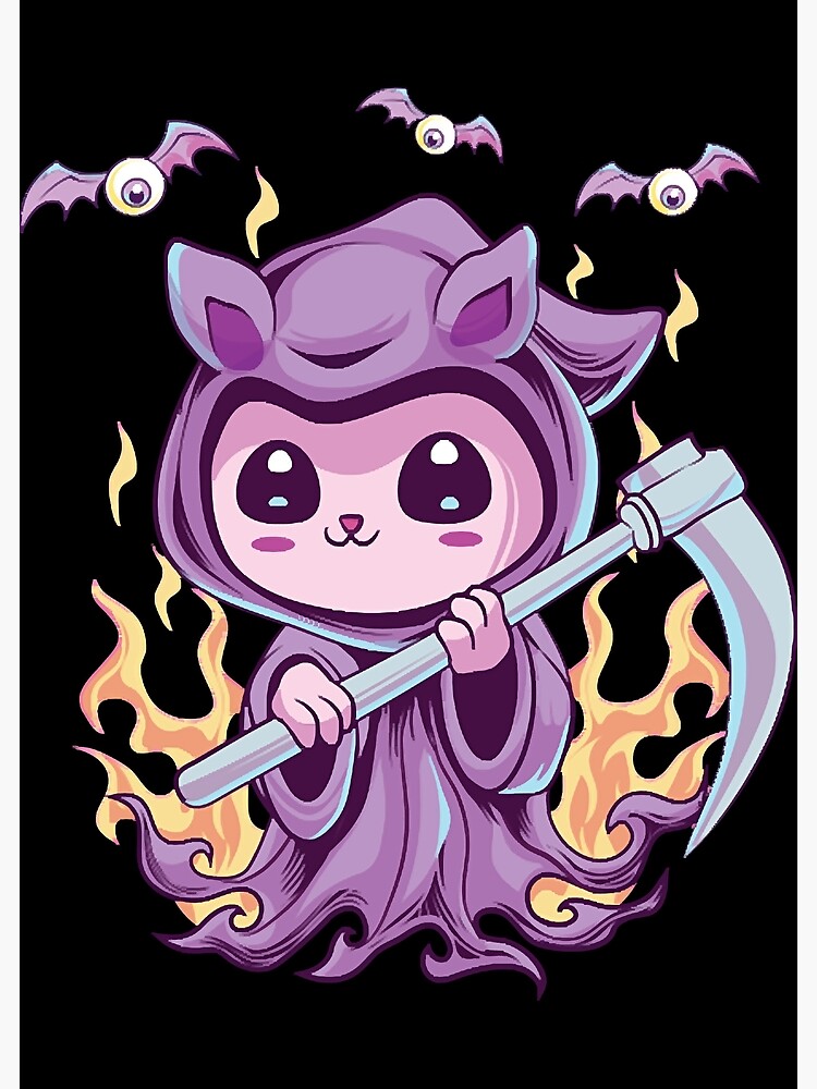"Pastel Goth Grim Reaper Cat Cute Creepy Death Cat Aesthetic " Art ...