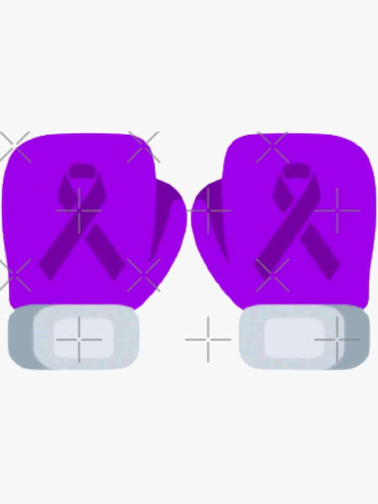 "Purple Awareness Ribbon Boxing Gloves " Sticker for Sale by ...