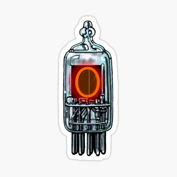 "NIXIE TUBE" Sticker for Sale by sandpiperstudio | Redbubble