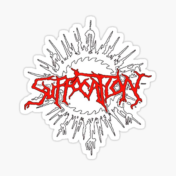 "Genres: Technical death metal Suffocation Band logo" Sticker for Sale ...