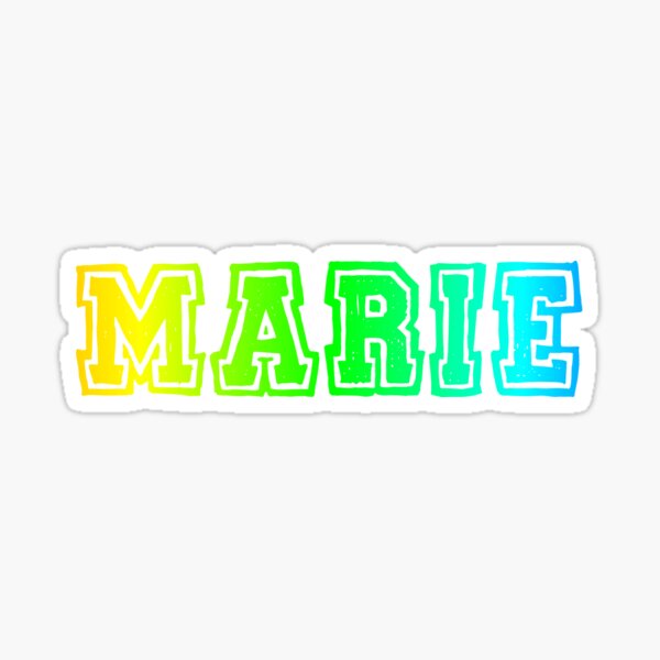 "MARIE in rainbow color" Sticker for Sale by pironstouse | Redbubble