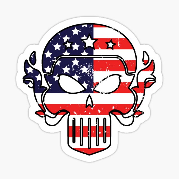 "American Flag Skull" Sticker for Sale by jorgechubuter | Redbubble