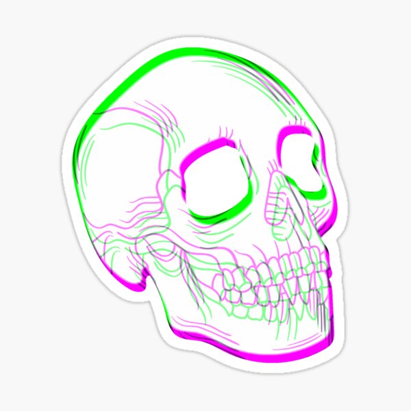 "Glitch Skull GP" Sticker for Sale by KOALACID | Redbubble