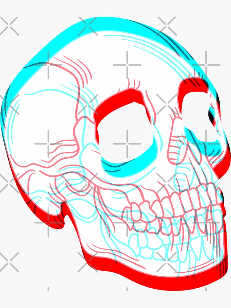 "Trippy Skull Glitch RC" Sticker for Sale by KOALACID | Redbubble