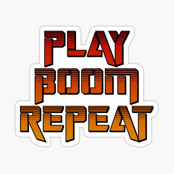 "Play Boom Repeat" Sticker for Sale by pippercillo | Redbubble