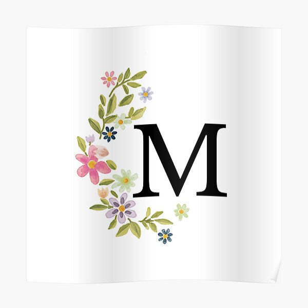 Póster «Letra M decorada con flores» de Biloce | Redbubble