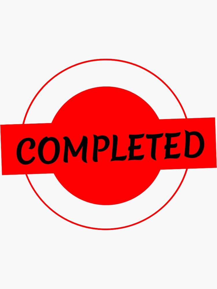 "completed all" Sticker by MJworld | Redbubble