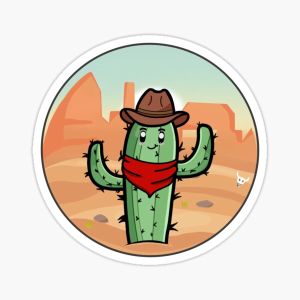"Bandit cactus " Sticker for Sale by Purplepugprints | Redbubble