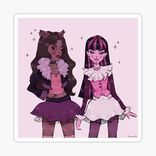 "monster high draculaura and clawdeen " Sticker for Sale by blueeesidee ...