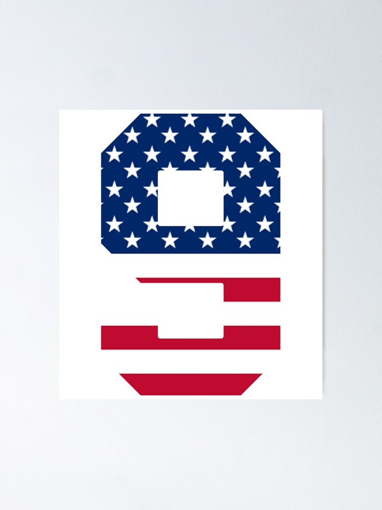 "Number 9 American Flag Sports" Poster by Shariss | Redbubble