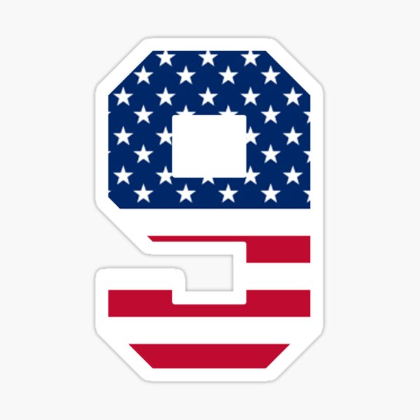 "Number 9 American Flag Sports" Sticker for Sale by Shariss | Redbubble