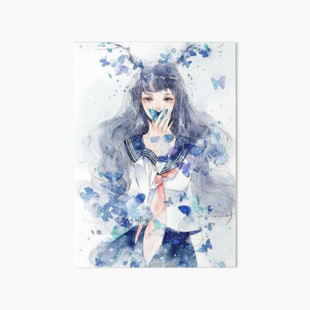 "cute blue butterfly anime girl" Art Board Print by park1hwayoung ...