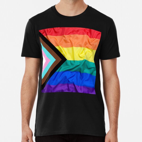 "PROGRESS PRIDE RAINBOW FLAG LGBT NEW PRIDE INCLUSIVE FLAG" T-shirt by ...