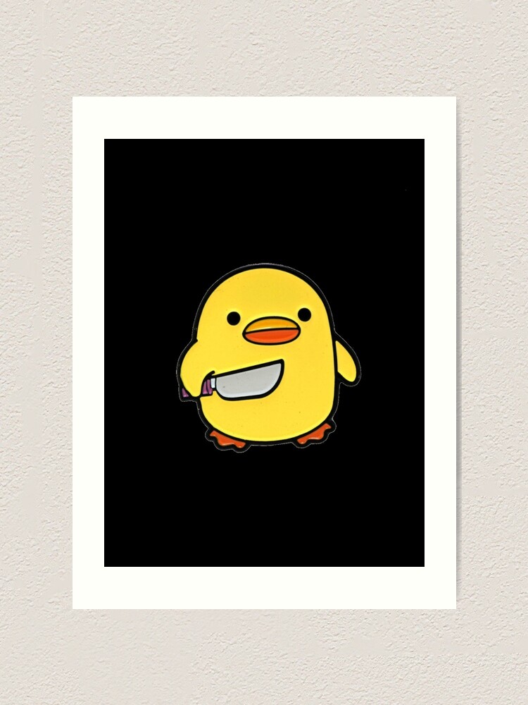 Lámina artística «pato con cuchillo graciosas memes pájaro enojado ...