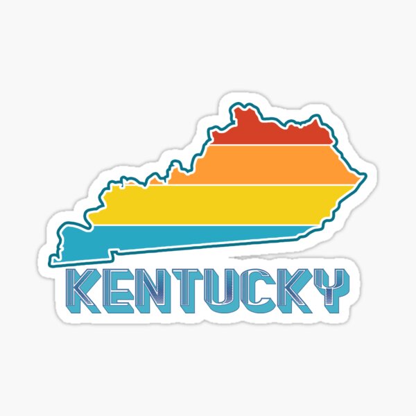 "70s 80s Retro Bluegrass State Outline Louisville Kentucky design ...