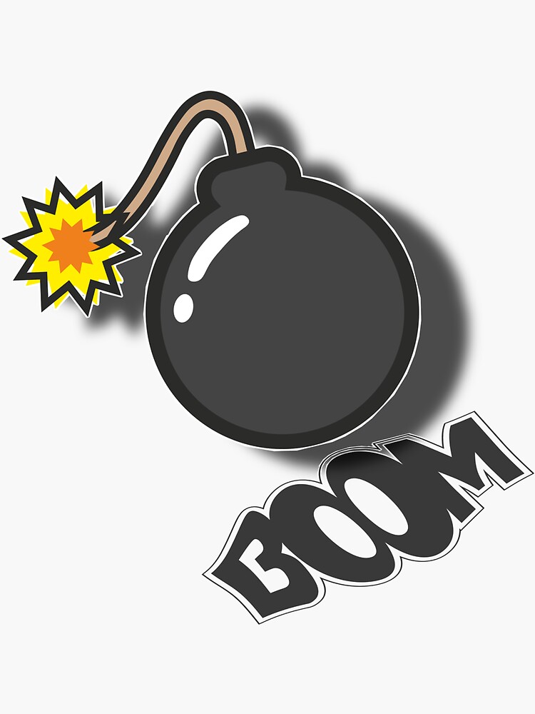 "Boom : Bomb" Sticker for Sale by JWY-Designs | Redbubble