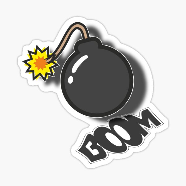 "Boom : Bomb" Sticker for Sale by JWY-Designs | Redbubble