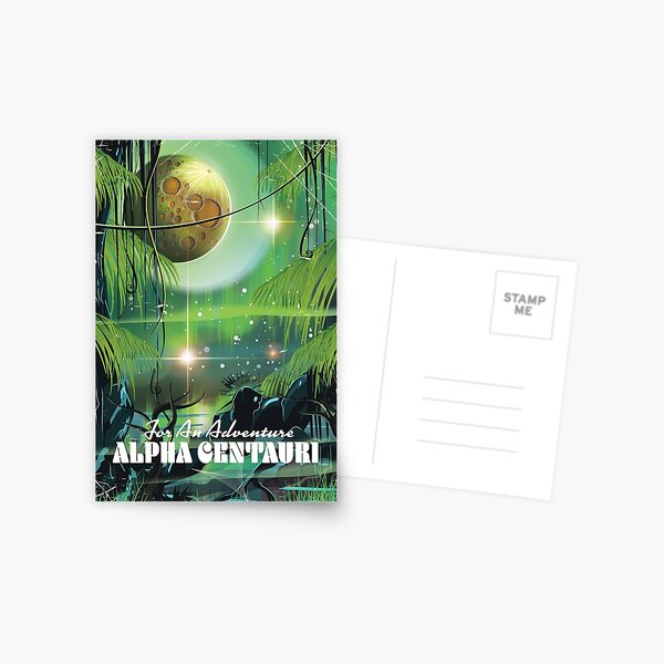 "Alpha Centauri retro swamp sci-fi poster" Postcard by vectorwebstore ...