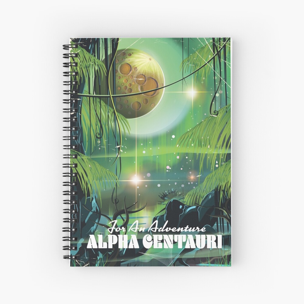 "Alpha Centauri retro swamp sci-fi poster" Spiral Notebook by ...