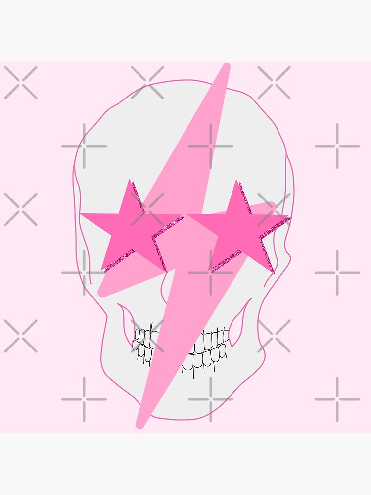 "Preppy skull with pink glitter" Poster for Sale by Suusck | Redbubble
