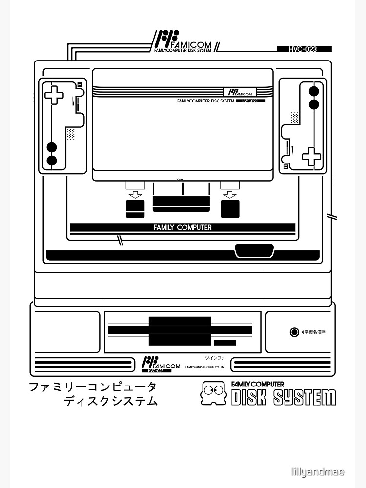 "Famicom Schematics Design Artwork Retro Gaming By Lilly and Mae ...