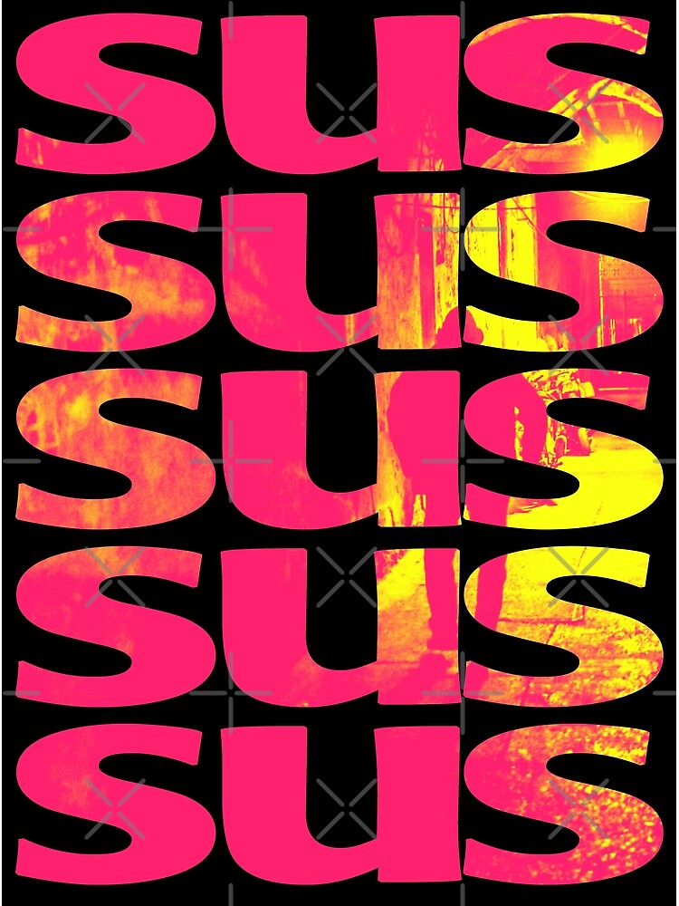 "SUS Kinda Sus 90s Pink Yellow" Poster for Sale by Milizabeth | Redbubble