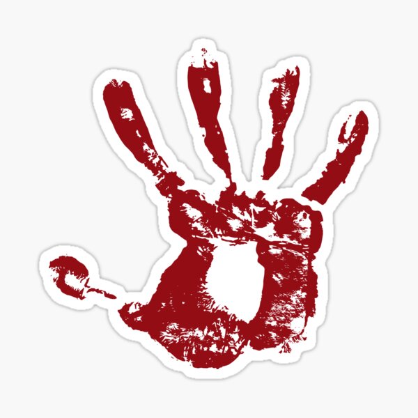 "Bloody Handprint" Sticker for Sale by InkubusDesign | Redbubble
