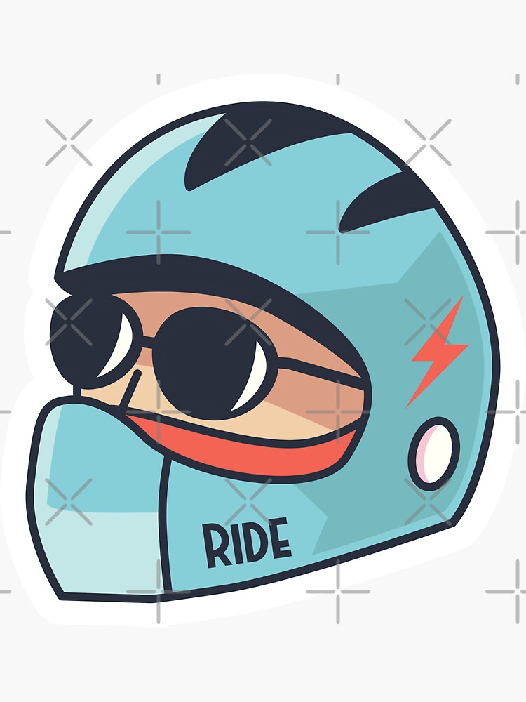 "Cool motorcycle helmet" Sticker for Sale by thesmokeydogs | Redbubble