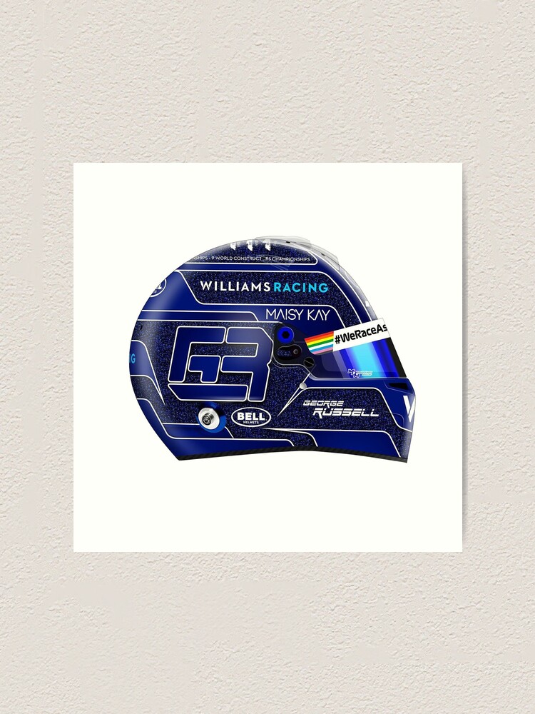 "F1 George Russell 63 Helmet " Art Print for Sale by classicdshop ...