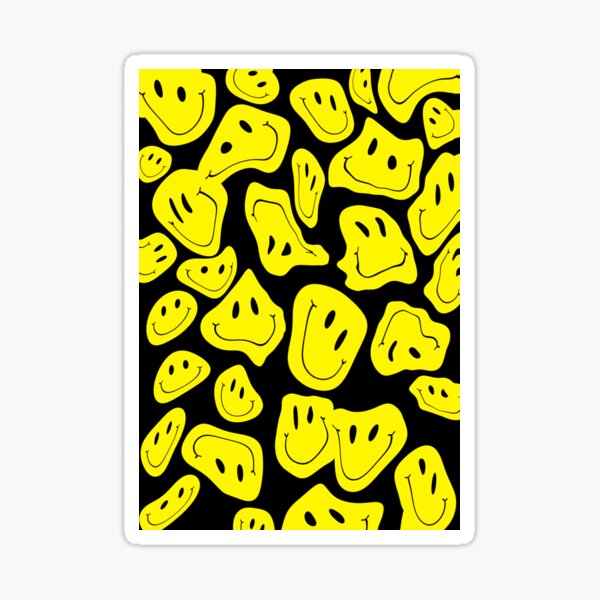 "Yellow Drippy Melting Smiley" Sticker for Sale by andiegras | Redbubble