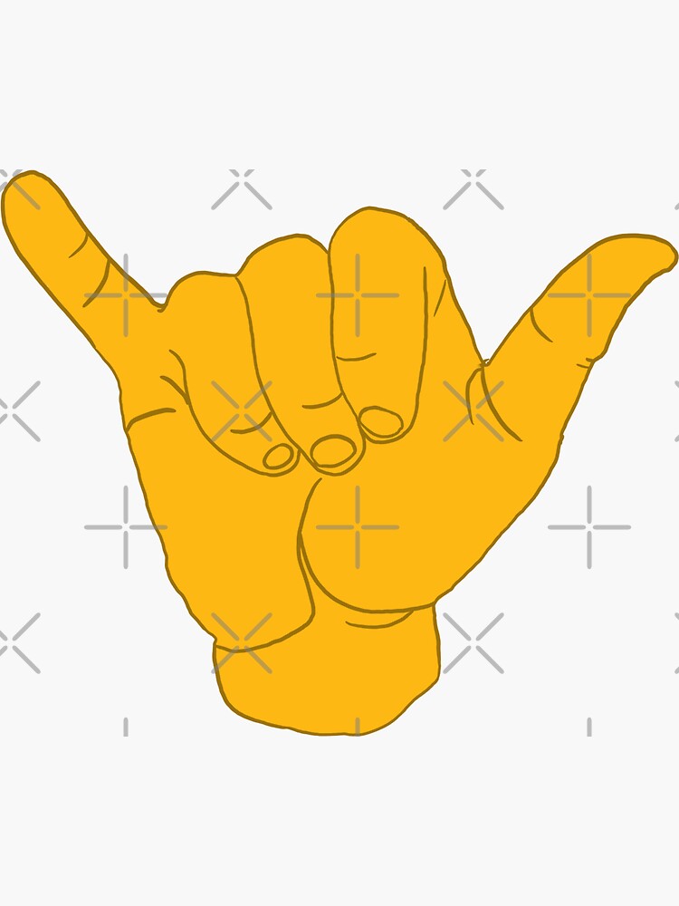 "Mustard yellow Shaka sticker" Sticker for Sale by dyamond16 | Redbubble
