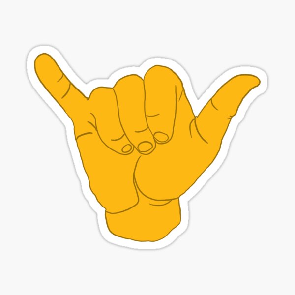 "Mustard yellow Shaka sticker" Sticker for Sale by dyamond16 | Redbubble