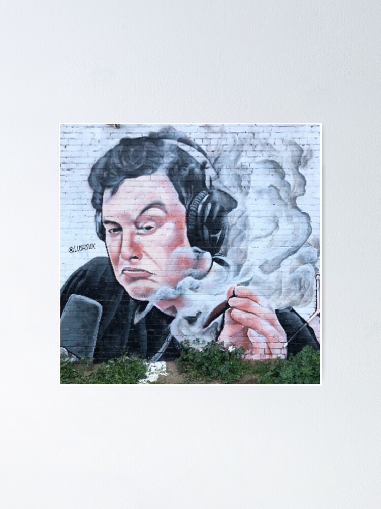 "Elon Musk on Joe Rogan graffiti" Poster by WigOutlet | Redbubble