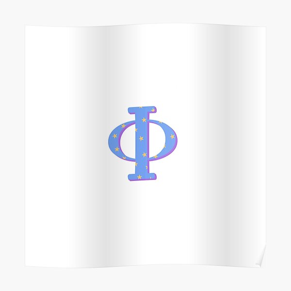 "Phi Block Lettering - Blue Stars" Poster by Dysautonomic | Redbubble